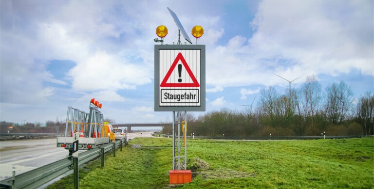 Solar Powered Prismatic VMS | Rotapanel Traffic Signs